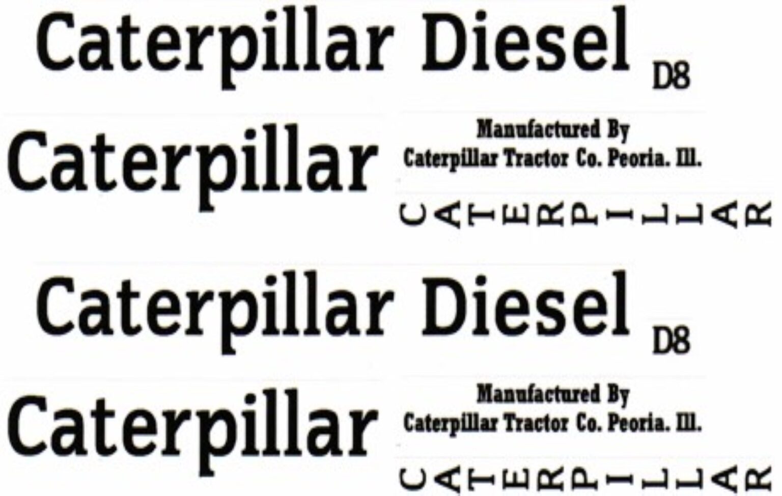 Decal 1/12 Caterpillar Diesel D8 - DCT017 - Midwest Decals & Farm Toys