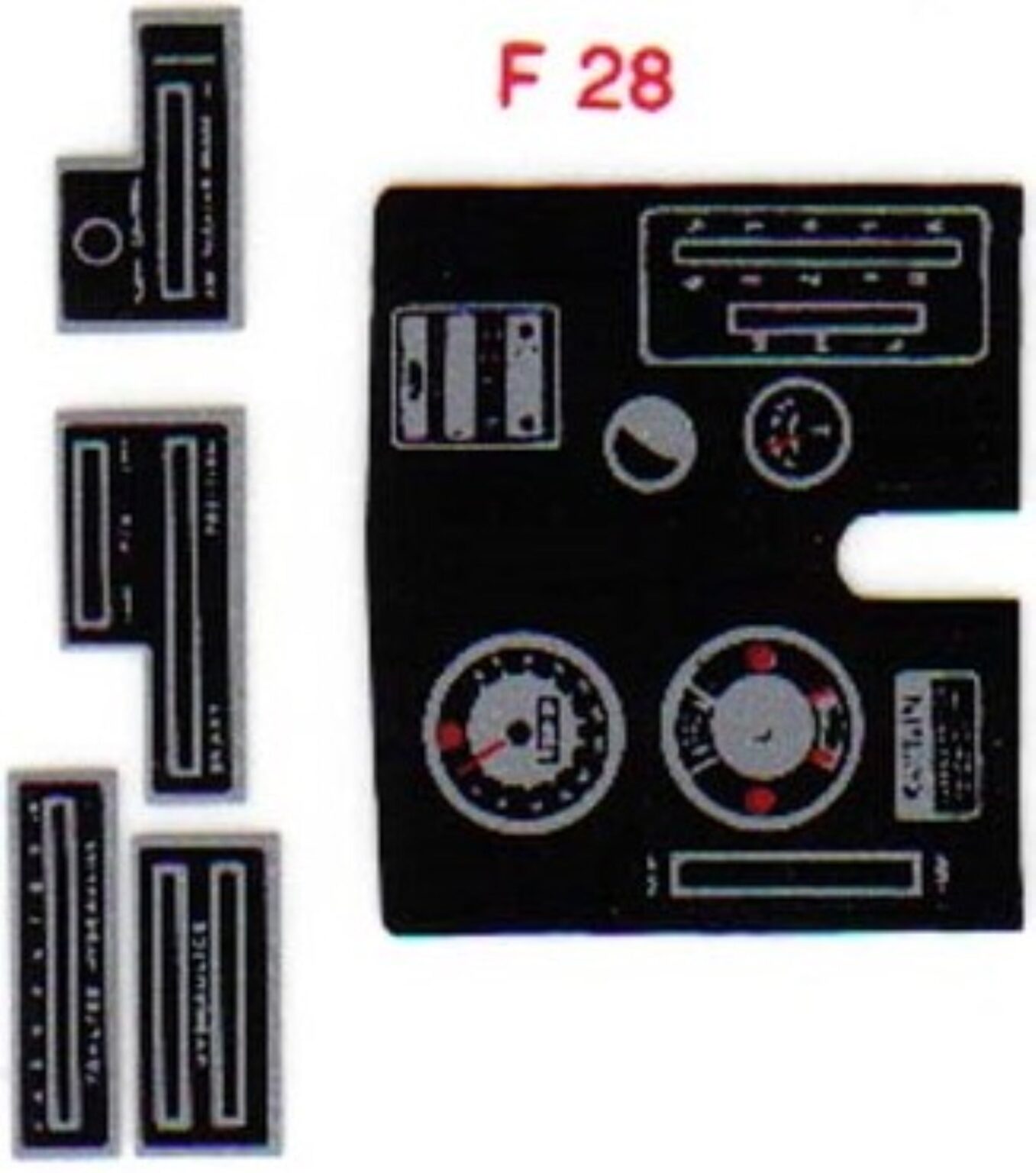 Decal 1/12 Ford 8000 Dash & Console Set - DF28 - Midwest Decals & Farm Toys