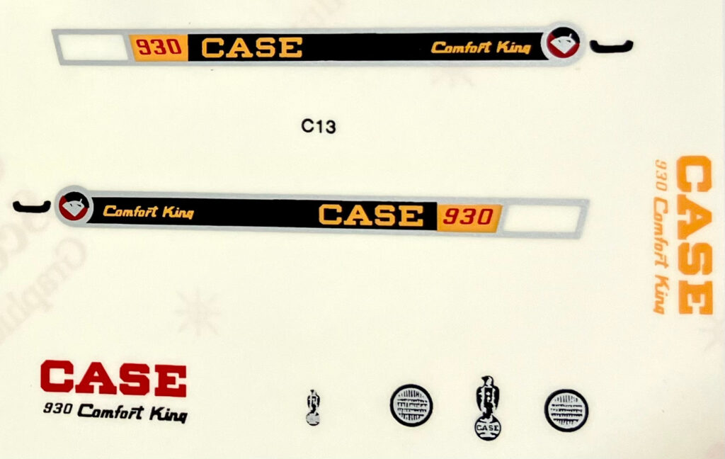 Decal 1/16 Case 930 Set (1030 Style) - DC13 - Midwest Decals & Farm Toys