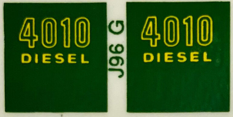 Decal 1/16 John Deere 4010 Diesel Model Numbers Outlined (green ...