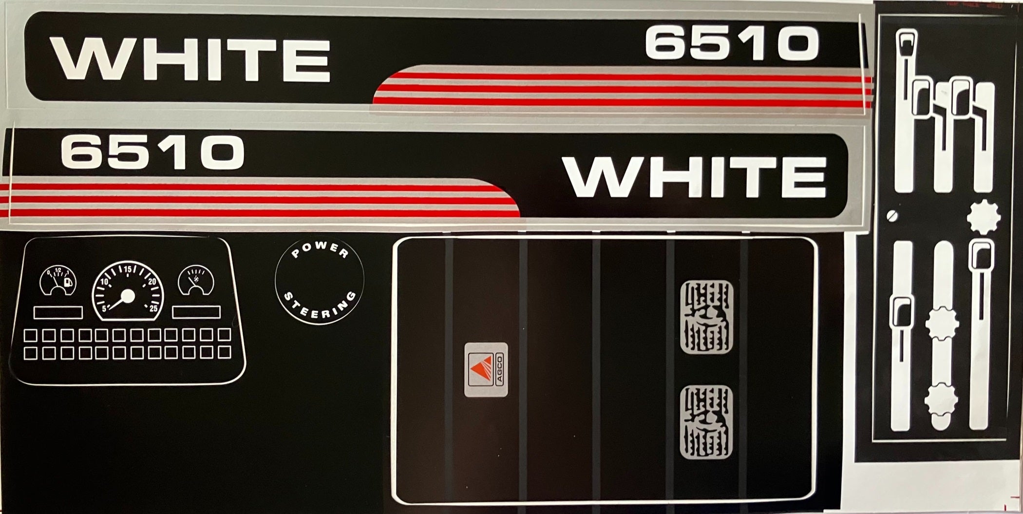 Decal AGCO-White 6510 Pedal Tractor DPO5803 - Midwest Decals & Farm Toys