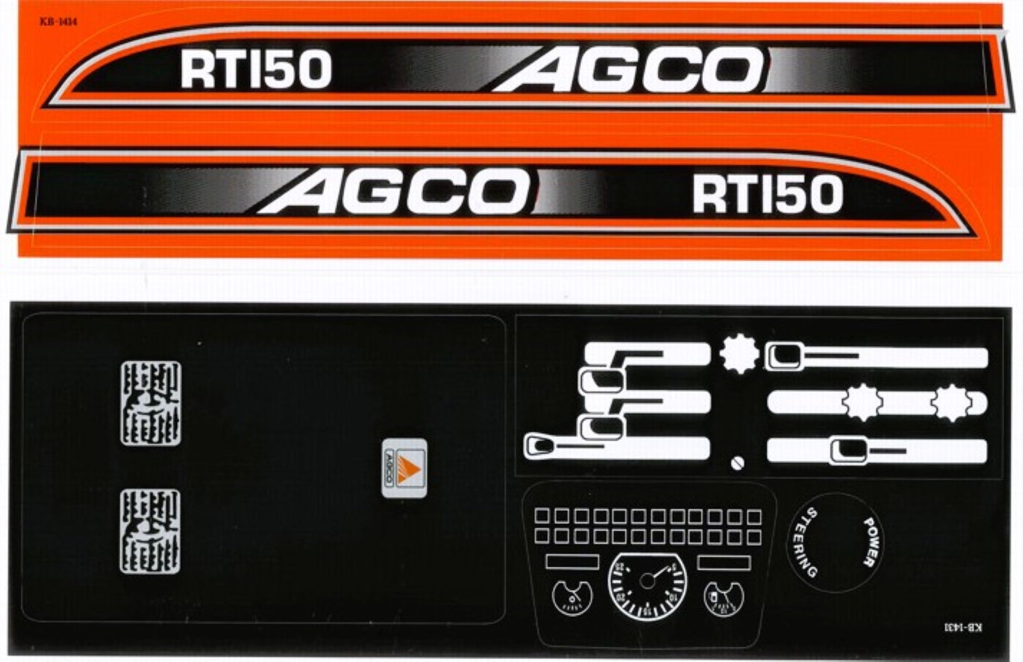 Decal AGCO-RT-150 Pedal Tractor DPA5603 - Midwest Decals & Farm Toys