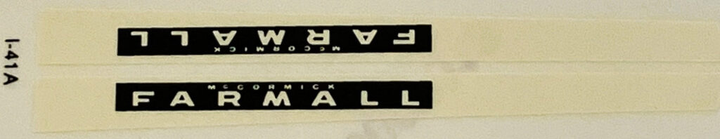 Decal 1/16 Farmall Side Panels (Ertl Farmtoy conversion) - DI41A ...