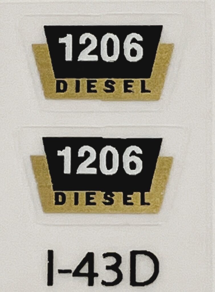 Decal 1/16 Farmall 1206 Diesel Model Number - DI43D - Midwest Decals ...