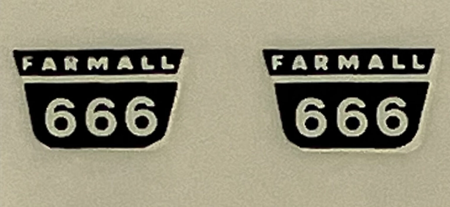 Decal 1/16 Farmall 666 Model Number - DI64 - Midwest Decals & Farm Toys