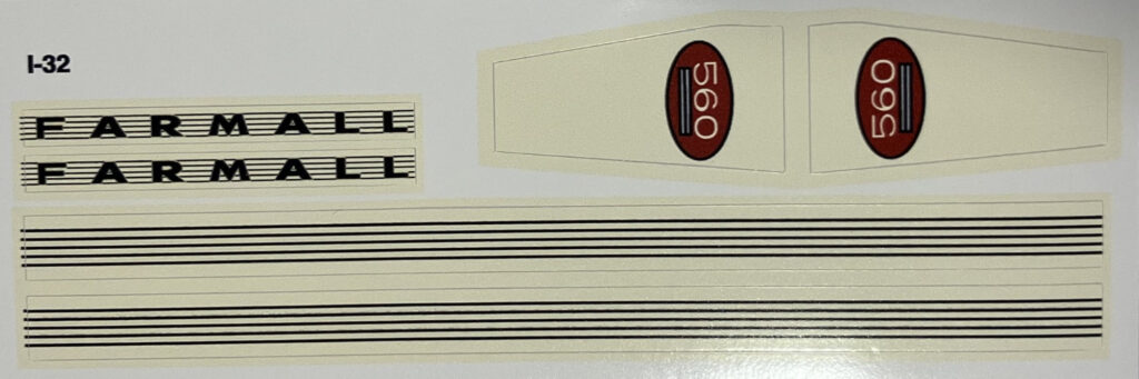 Decal 1/16 Farmall 560 Set (early version) - DI32 - Midwest Decals ...
