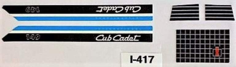 Decal 1/16 Cub Cadet 149 set - DI417 - Midwest Decals & Farm Toys