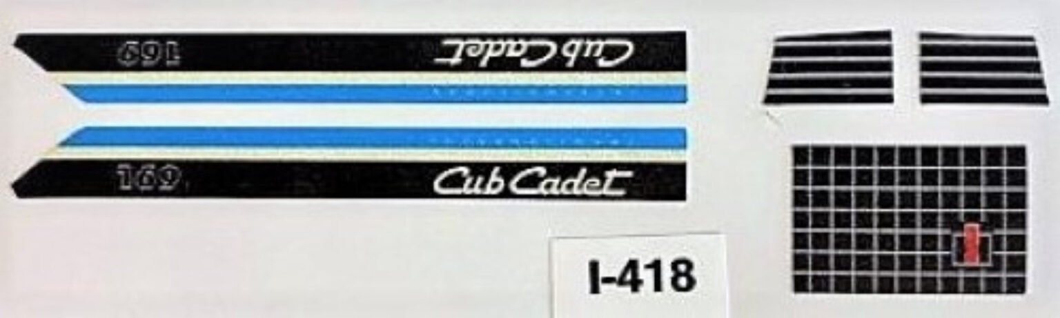 Decal 1/16 Cub Cadet 169 set - DI418 - Midwest Decals & Farm Toys