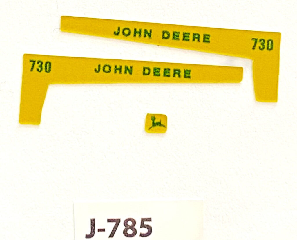 Decal 1/64 John Deere 730 Set - DJ785 - Midwest Decals & Farm Toys