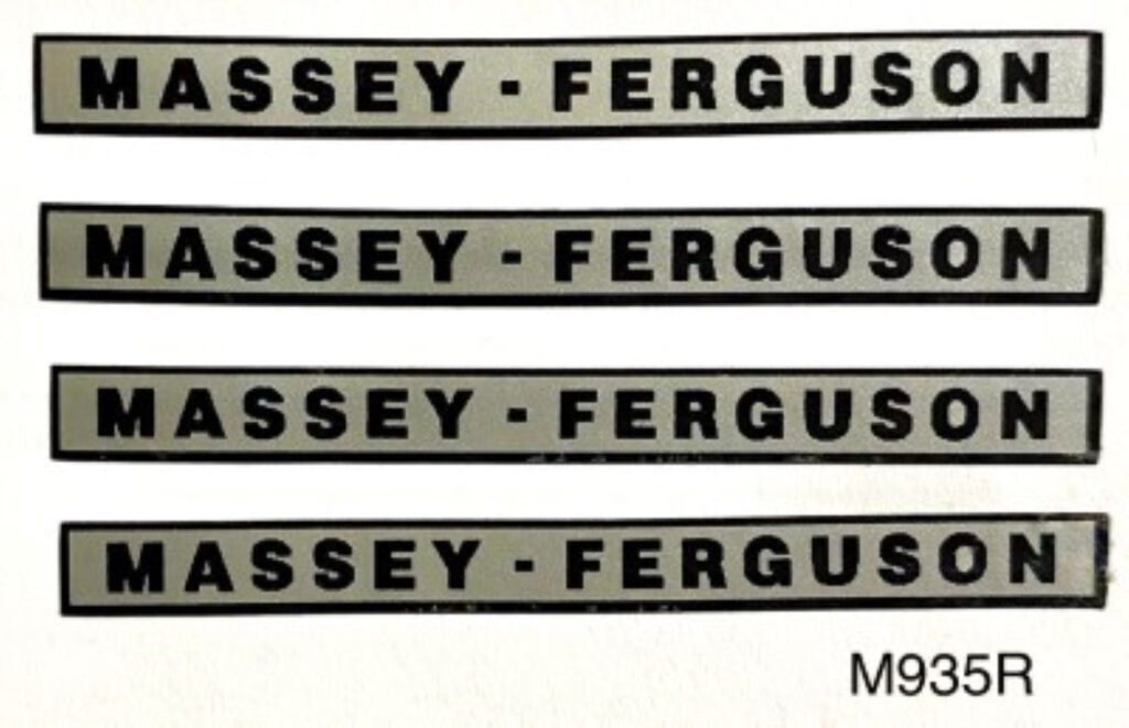 Decal Massey Ferguson Logos 1 7/8" (Black on Silver) - DM935R - Midwest ...