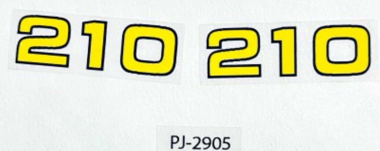 Decal John Deere 210 Model Numbers for Pedal sized disc DPJ2905 ...