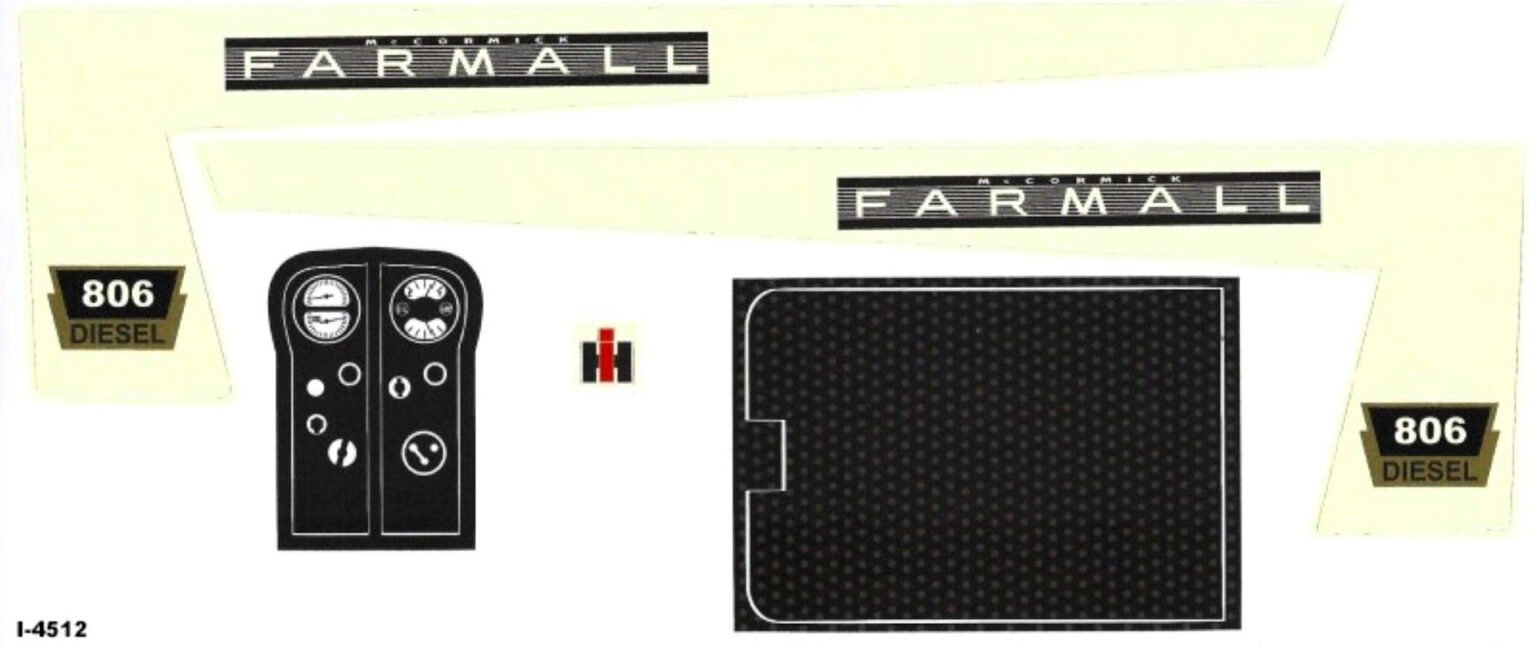 Decal 1/08 Farmall 806 Set - DI4512 - Midwest Decals & Farm Toys