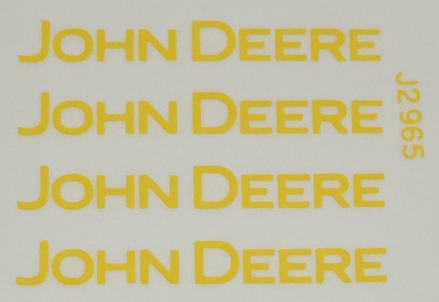 Decal John Deere - Yellow 1 1/2" - Logo DJ2965 - Midwest Decals & Farm Toys