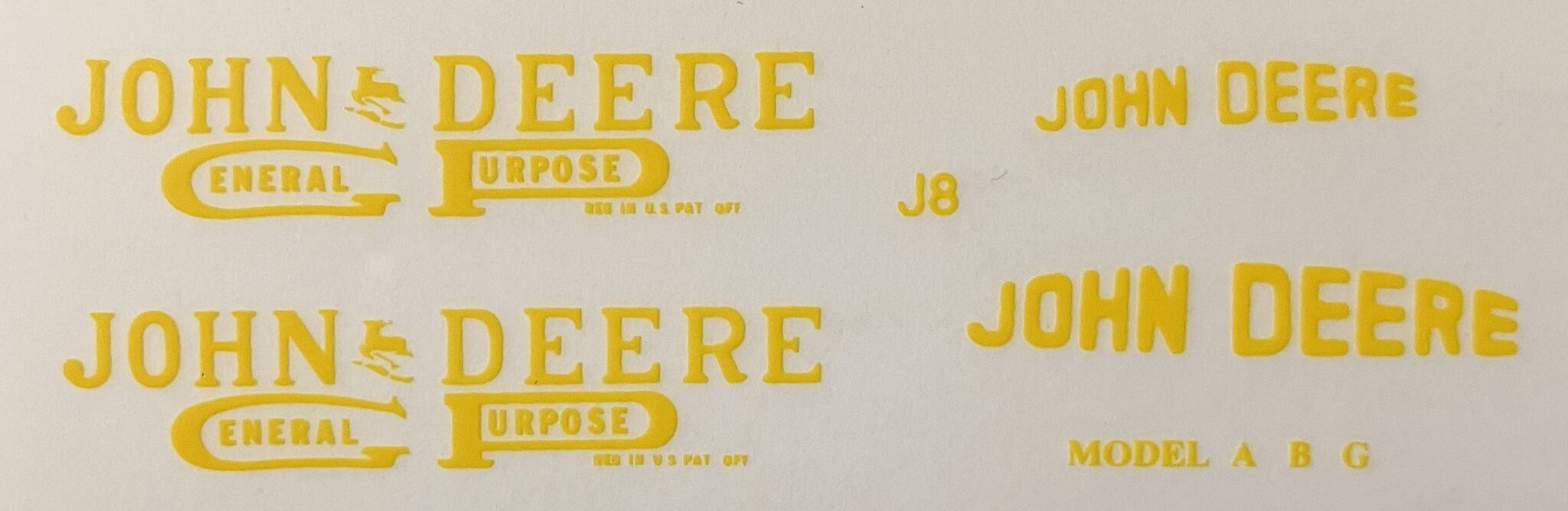 Decal 1/16 John Deere A, B, G Set 1935-1936 version - DJ8 - Midwest ...
