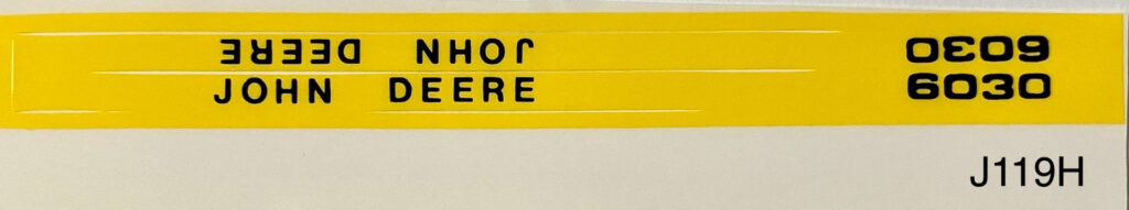 Decal 1/16 John Deere 6030 Hood Stripes - DJ119H - Midwest Decals ...