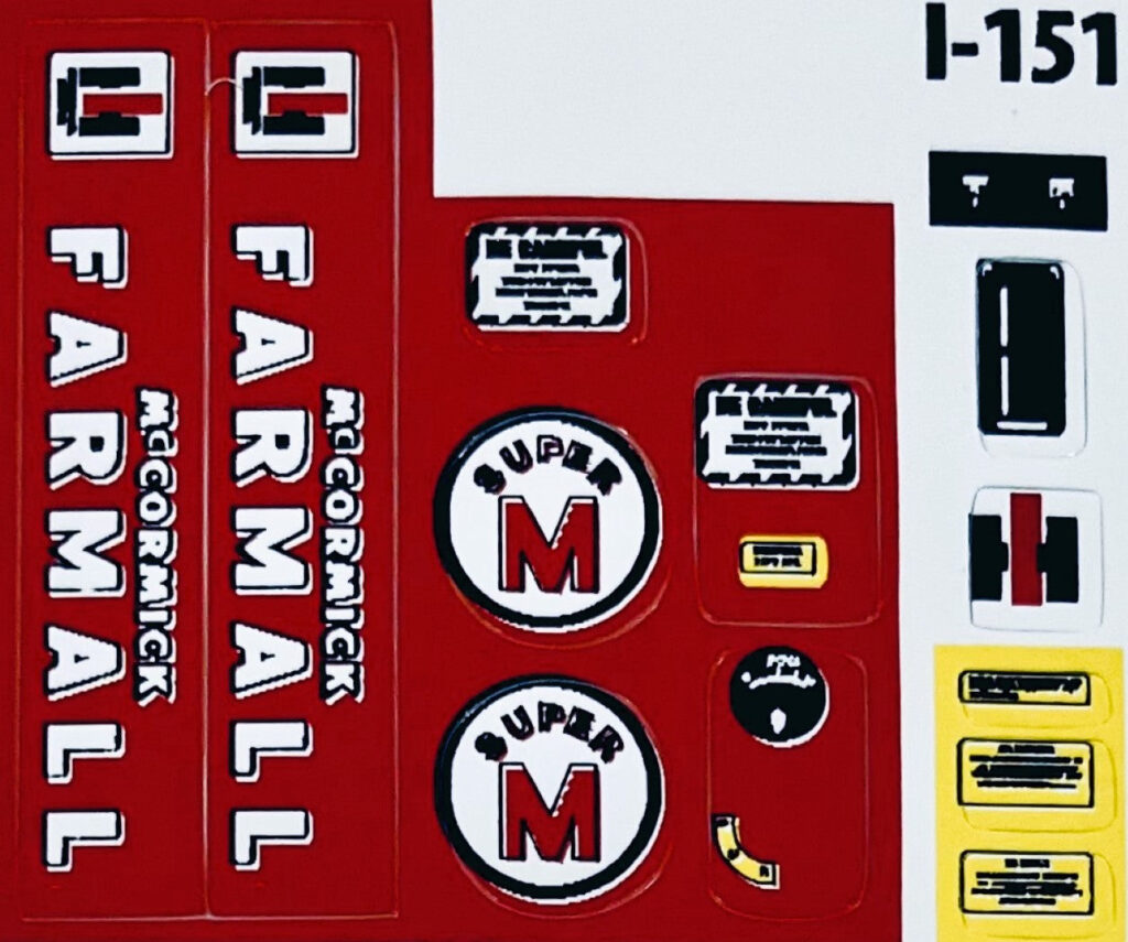 Decal 1/16 Farmall Super M Set (new casting) - DI151 - Midwest Decals ...