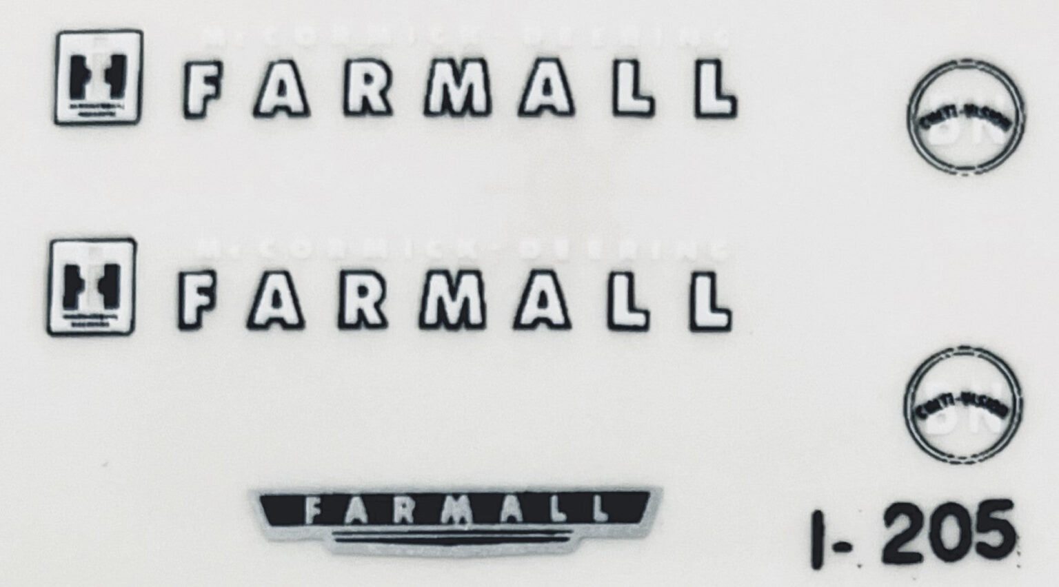 Decal 1/16 Farmall BN Cultivision Set - DI205 - Midwest Decals & Farm Toys