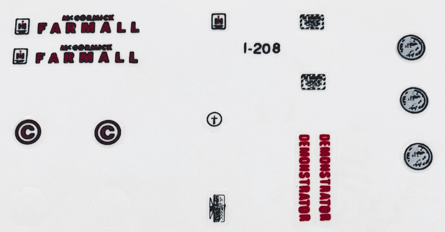 Decal 1/16 Farmall C Demonstrator Set (red print) - DI208 - Midwest ...