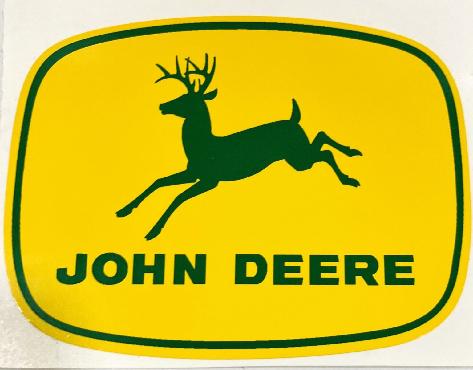Decal John Deere Green Logo Deer on Yellow - 4" - DJ1979 - Midwest ...