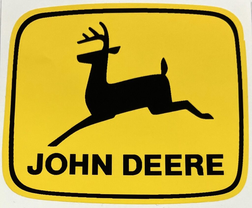 Decal John Deere Logo Black Deer on Yellow - 3"- DJ1998 - Midwest ...