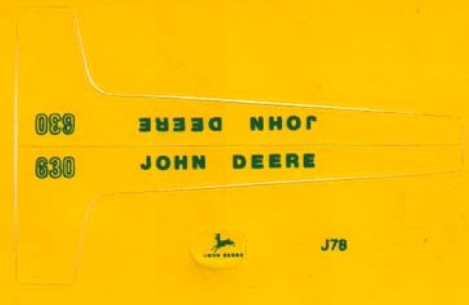 Decal 1/16 John Deere 630 Hood Panel - DJ78 - Midwest Decals & Farm Toys