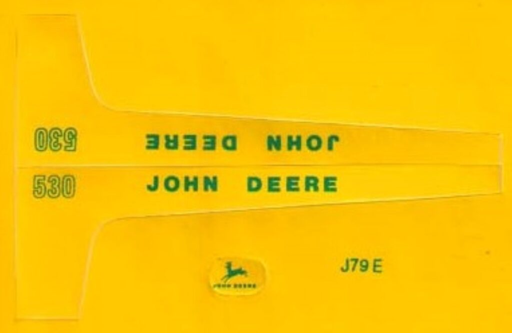 Decal 1/16 John Deere 530 Hood Pannel (ERTL) - DJ79E - Midwest Decals ...