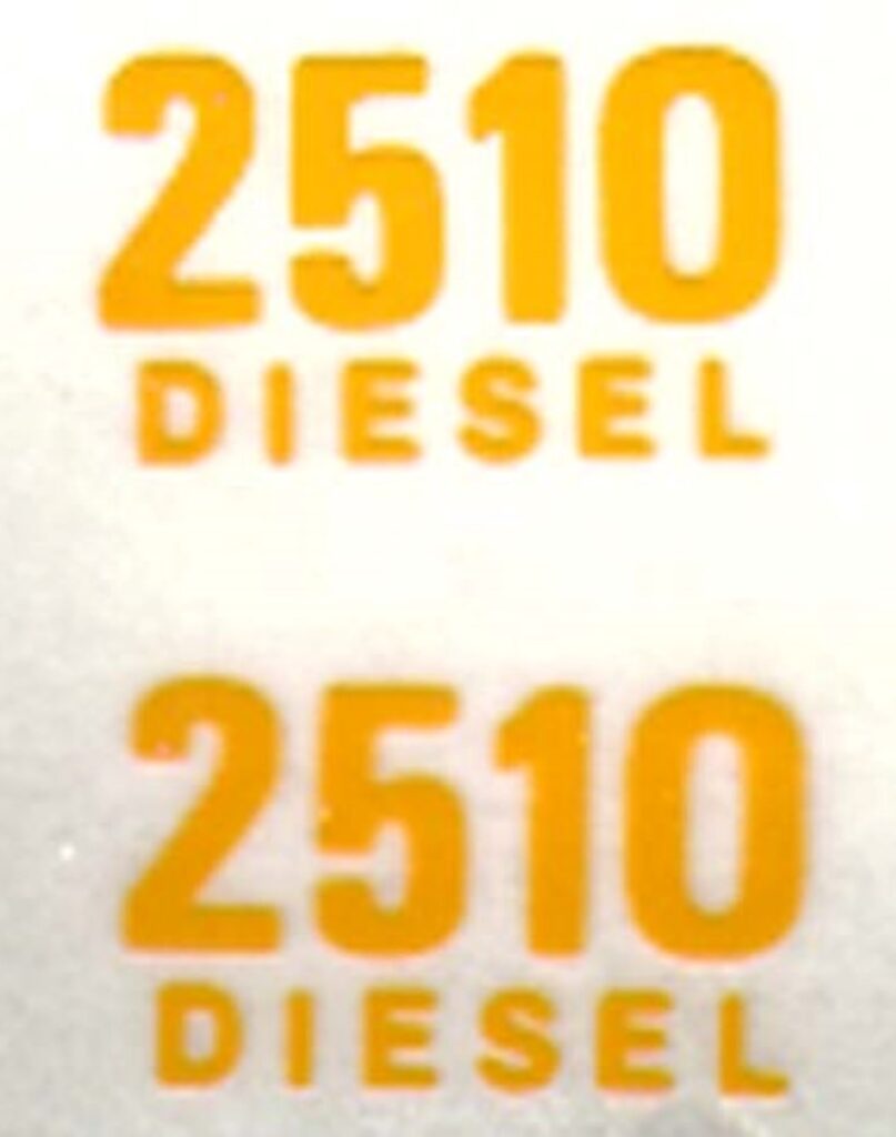 Decal 1/16 John Deere 2510 Diesel Model Numbers - DJ91 - Midwest Decals ...