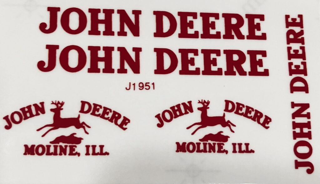 Decal John Deere Moline Logo 1/16 scale - DJ1951 - Midwest Decals ...