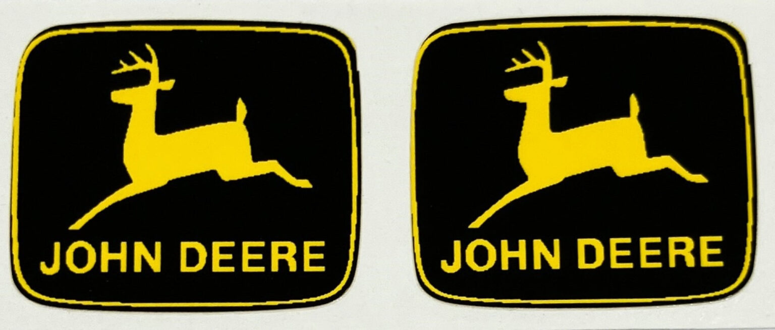 Decal John Deere Logo Yellow Deer on Black (pair) -15/16" - DJ1991 ...