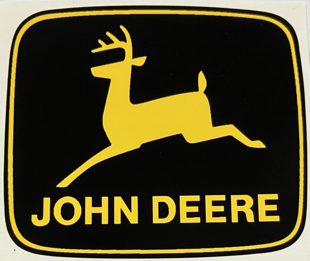 Decal John Deere Logo Yellow Deer on Black (pair) - 2" - DJ1992 ...