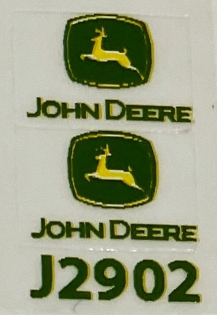 Decal John Deere Logo - Yellow Deer, Green Background and Name 3/8 ...