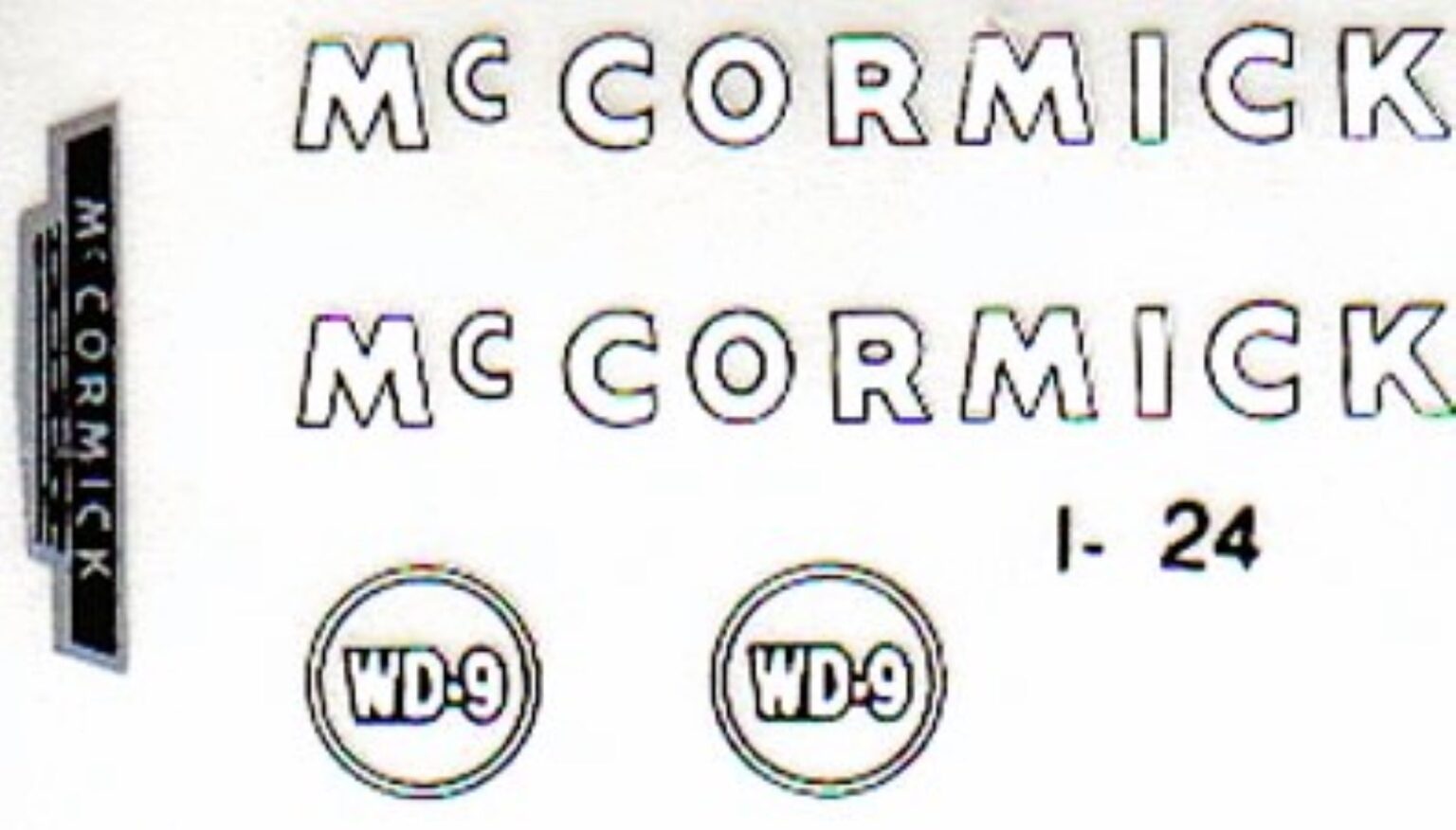 Decal 1/16 McCormick WD9 Set - DI24 - Midwest Decals & Farm Toys