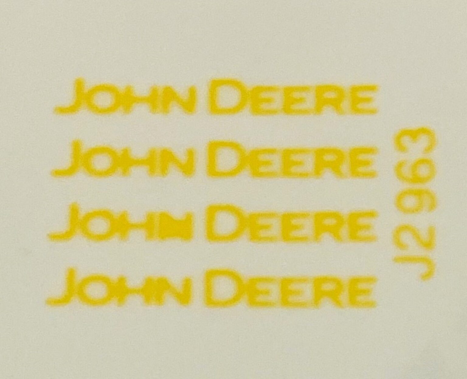 Decal John Deere - Yellow 13/16" - Logo DJ2963 - Midwest Decals & Farm Toys