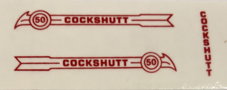 Decal 1/16 Cockshutt 50 (red) - DCK8 - Midwest Decals & Farm Toys