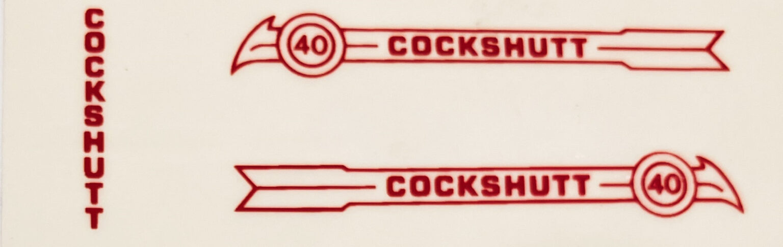 Decal 1/16 Cockshutt 40 (red) - DCK10 - Midwest Decals & Farm Toys