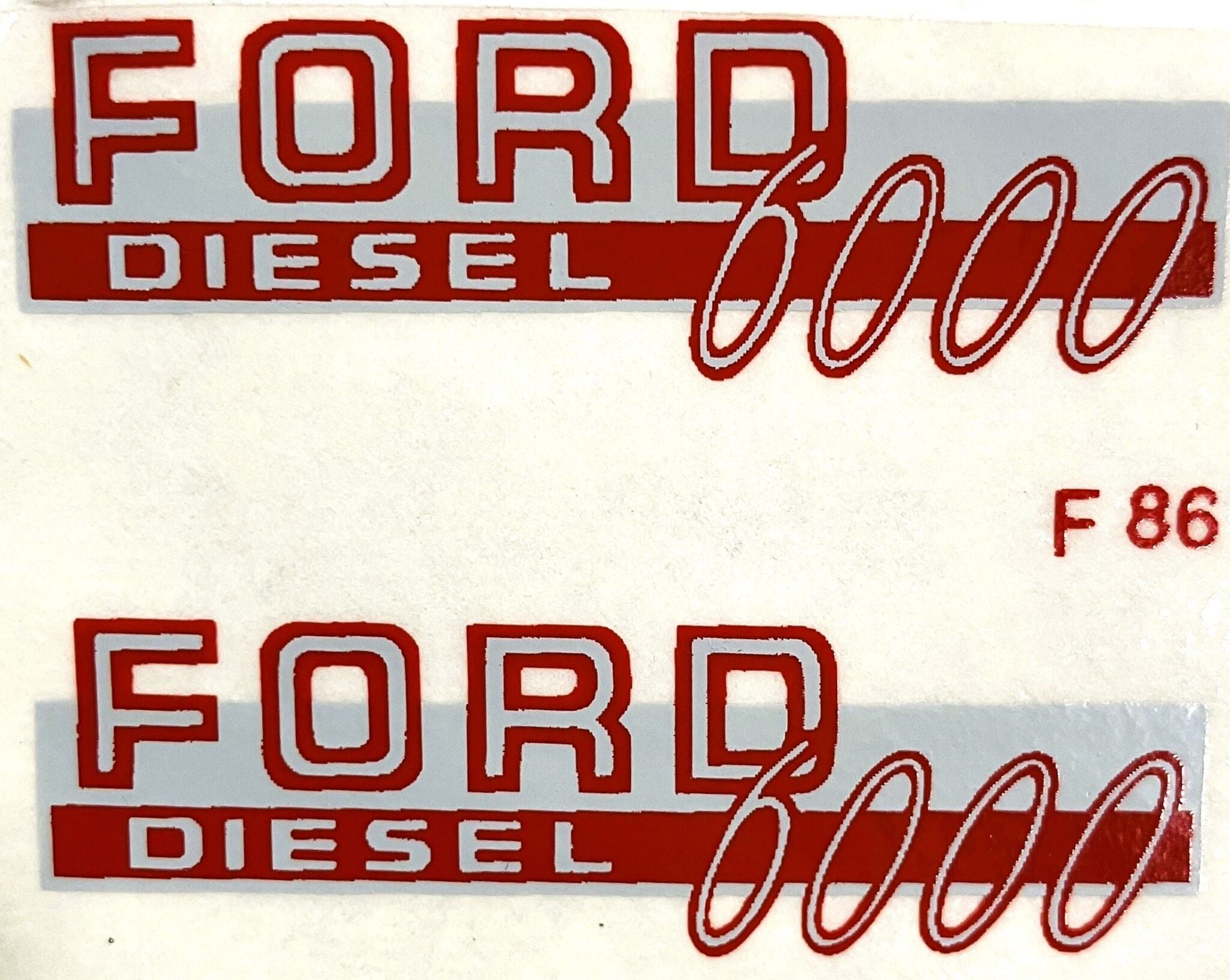 Decal 1/12 Ford 6000 Diesel (red) - DF86 - Midwest Decals & Farm Toys