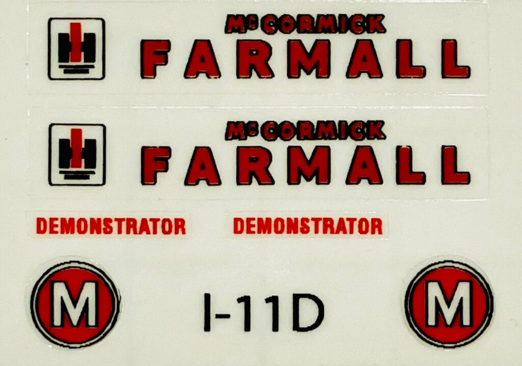 Decal 1/16 Farmall M Demonstrator Decal Set - DI11D - Midwest Decals ...