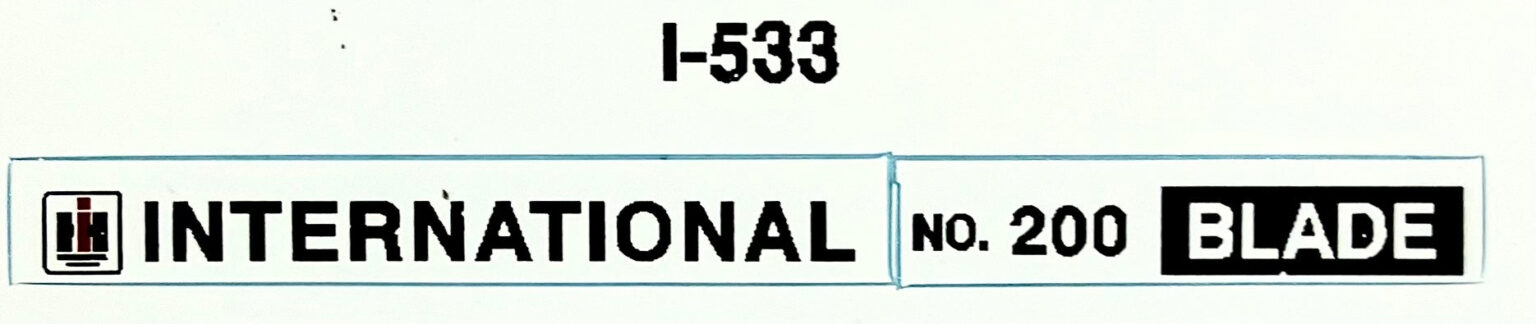 Decal 1/16 International No.200 Blade Set - DI533 - Midwest Decals ...