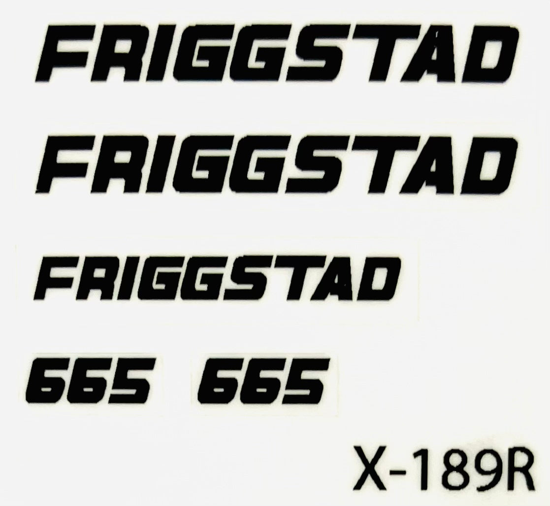 Decal 1/32 Friggstad 665 - DX189R - Midwest Decals & Farm Toys