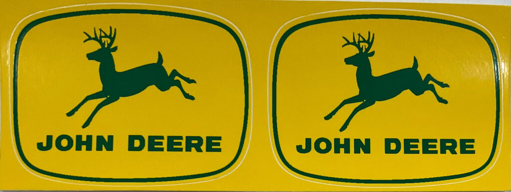 Decal John Deere Logo Green Deer on Yellow (pair) - 1 15/16" - DJ1977 ...