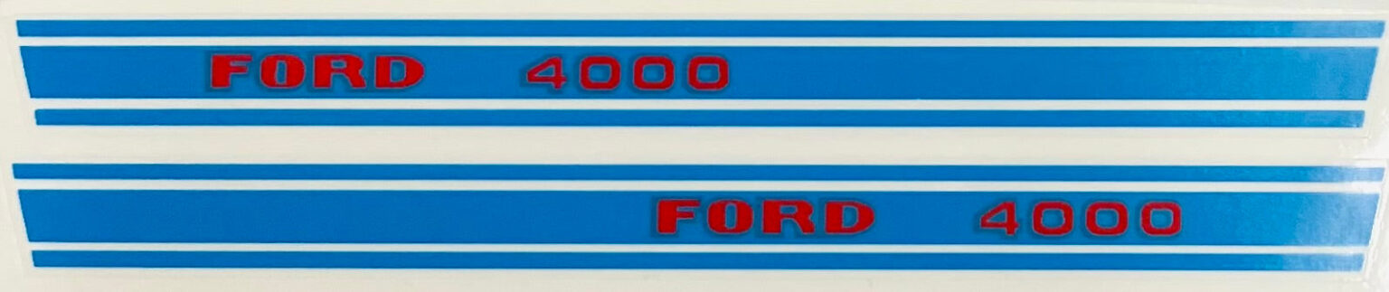 Decal 1/12 Ford 4000 Hood Only - DF14B - Midwest Decals & Farm Toys