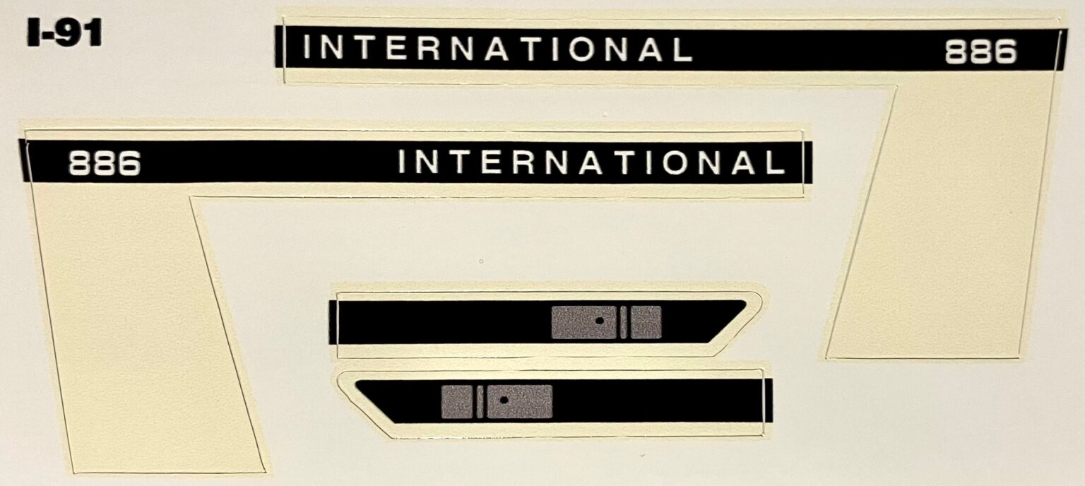 Decal 1/16 IH 886 Side Panels - DI91 - Midwest Decals & Farm Toys