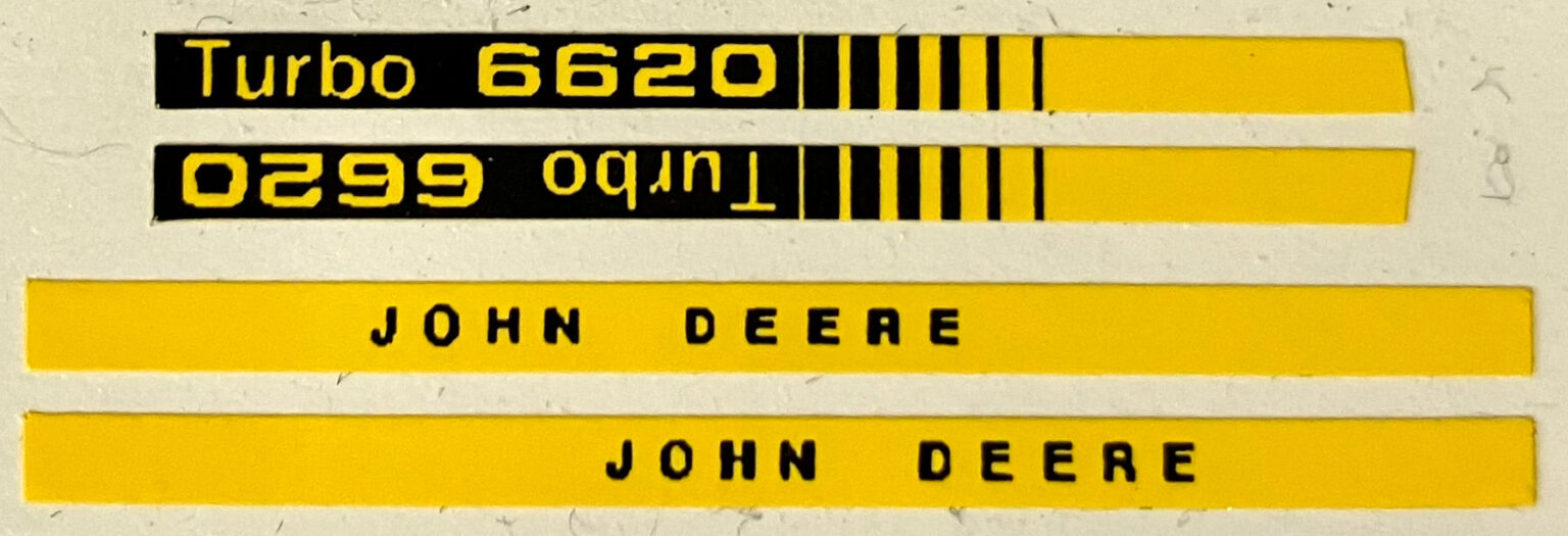 Decal 1/64 John Deere Combine 6620 Turbo Set - DJ1569 - Midwest Decals ...