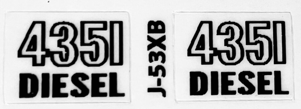 Decal 1/16 John Deere 435i Model Numbers (black) - DJ53XB - Midwest ...