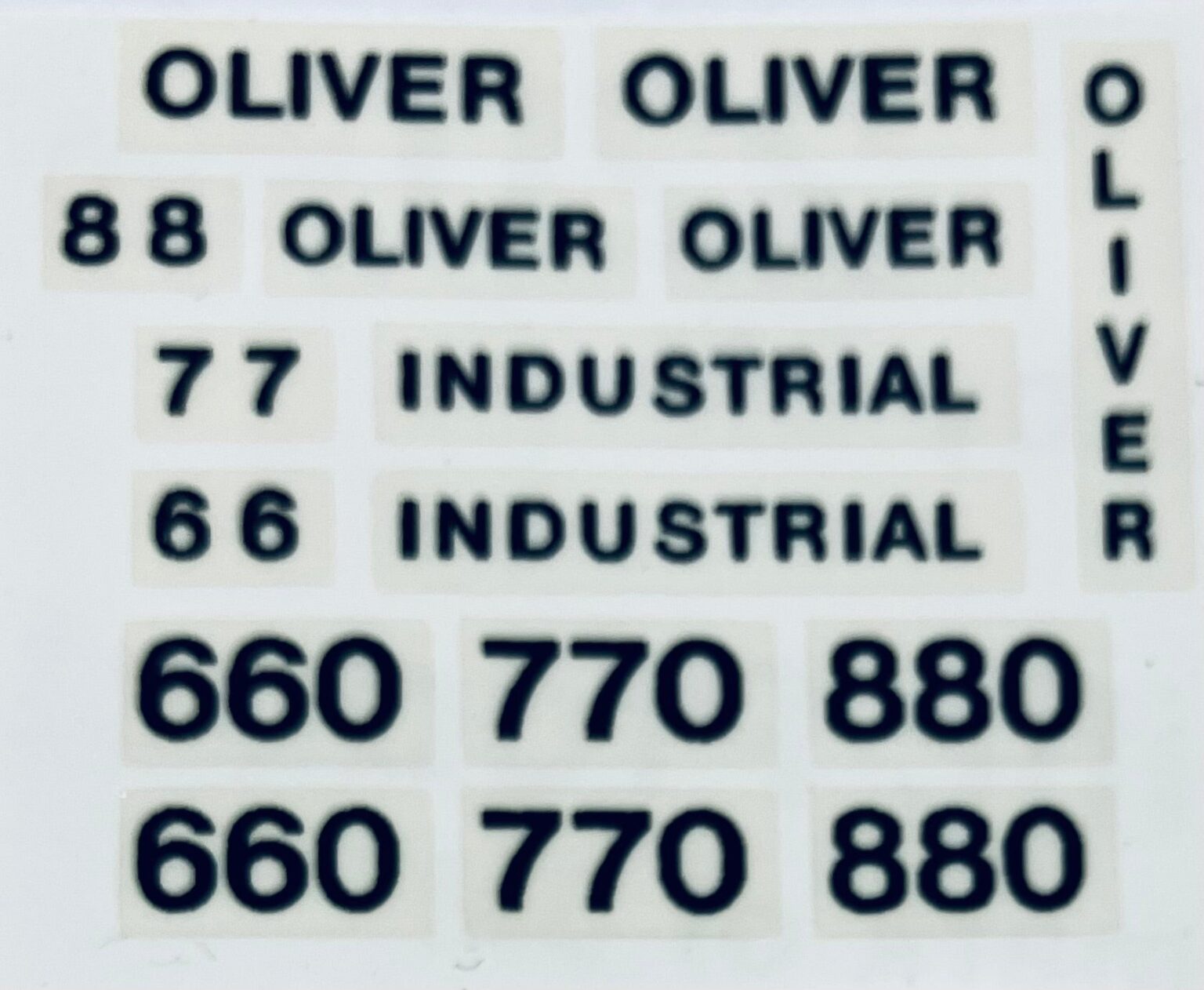 Decal 1/16 Oliver 660, 770, 880 Industrial Set black DO800 - Midwest ...