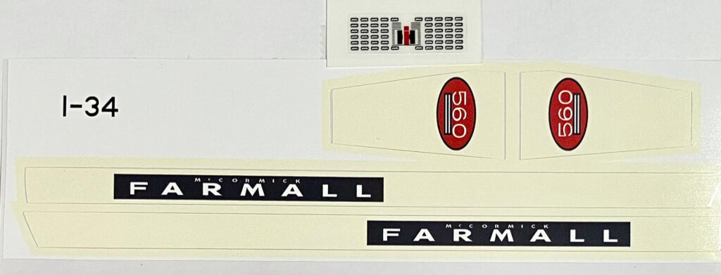 Decal 1/16 Farmall 560 Set (late version) - DI34 - Midwest Decals ...