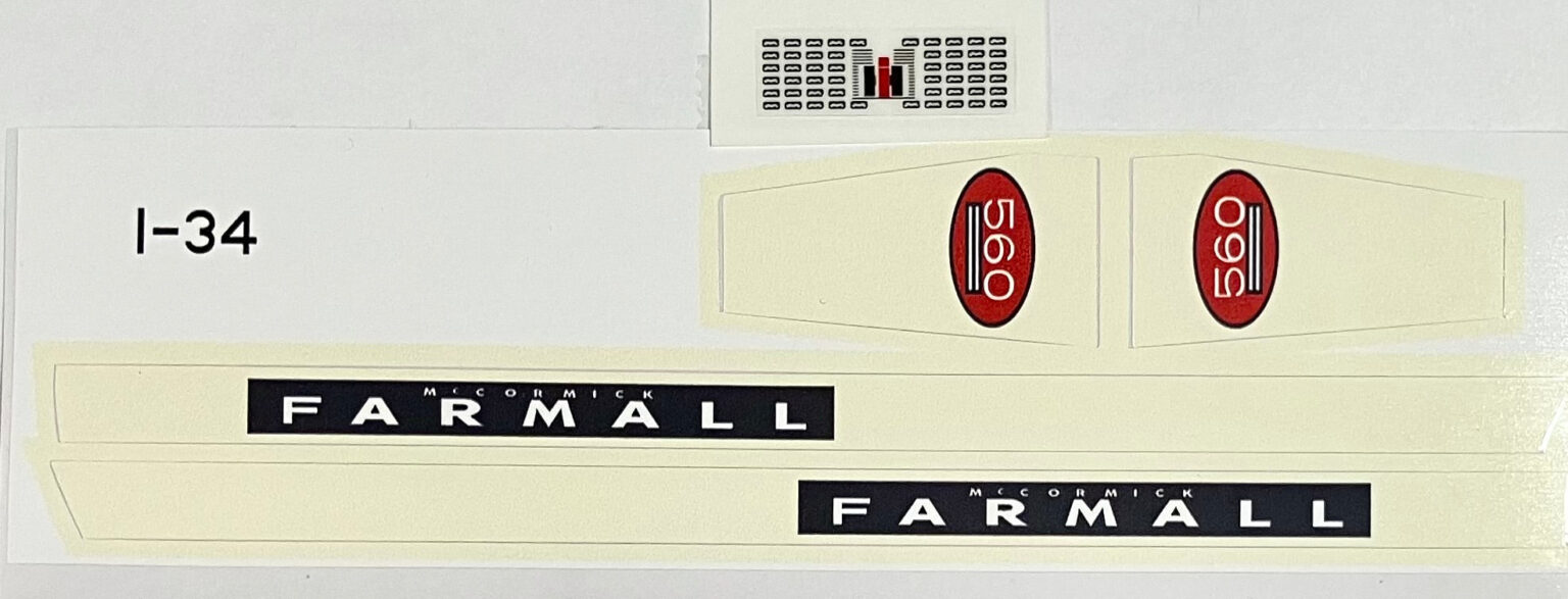 Decal 1/16 Farmall 560 Set (late version) - DI34 - Midwest Decals ...