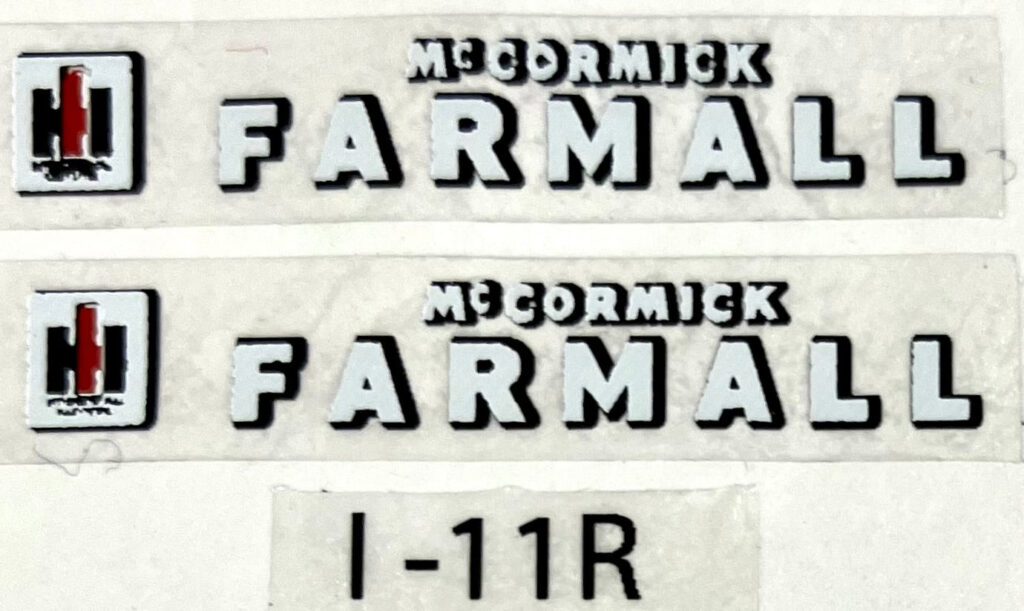 Decal 1/16 McCormick Farmall M or H Set (reduced size) - DI11R ...