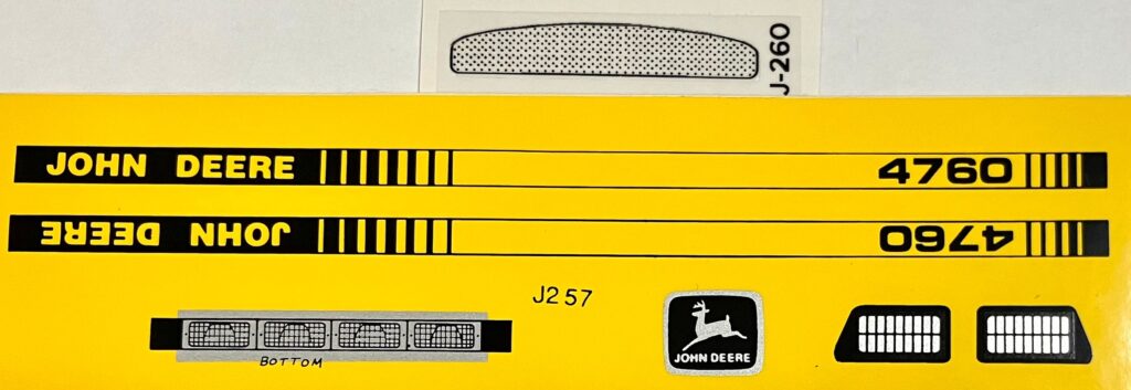 Decal 1/16 John Deere 4760 Set - DJ257 - Midwest Decals & Farm Toys