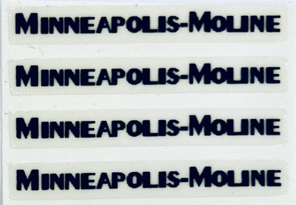 Decal MM Minneapolis-Moline Black 1" (4) - DMM505 - Midwest Decals ...